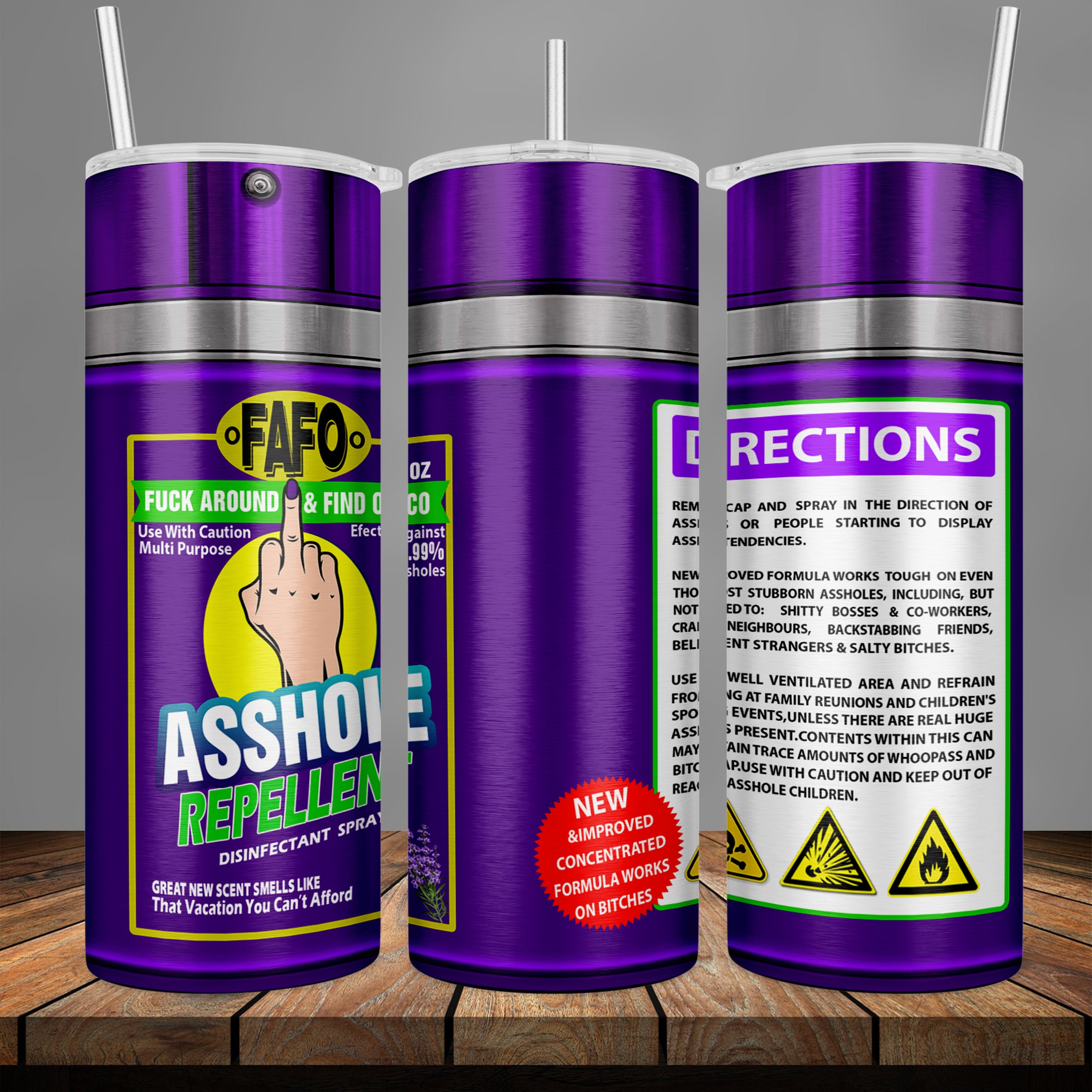 Asshole Repellent Spray Tumbler Wrap, Funny Cuss Word (digital Download ...