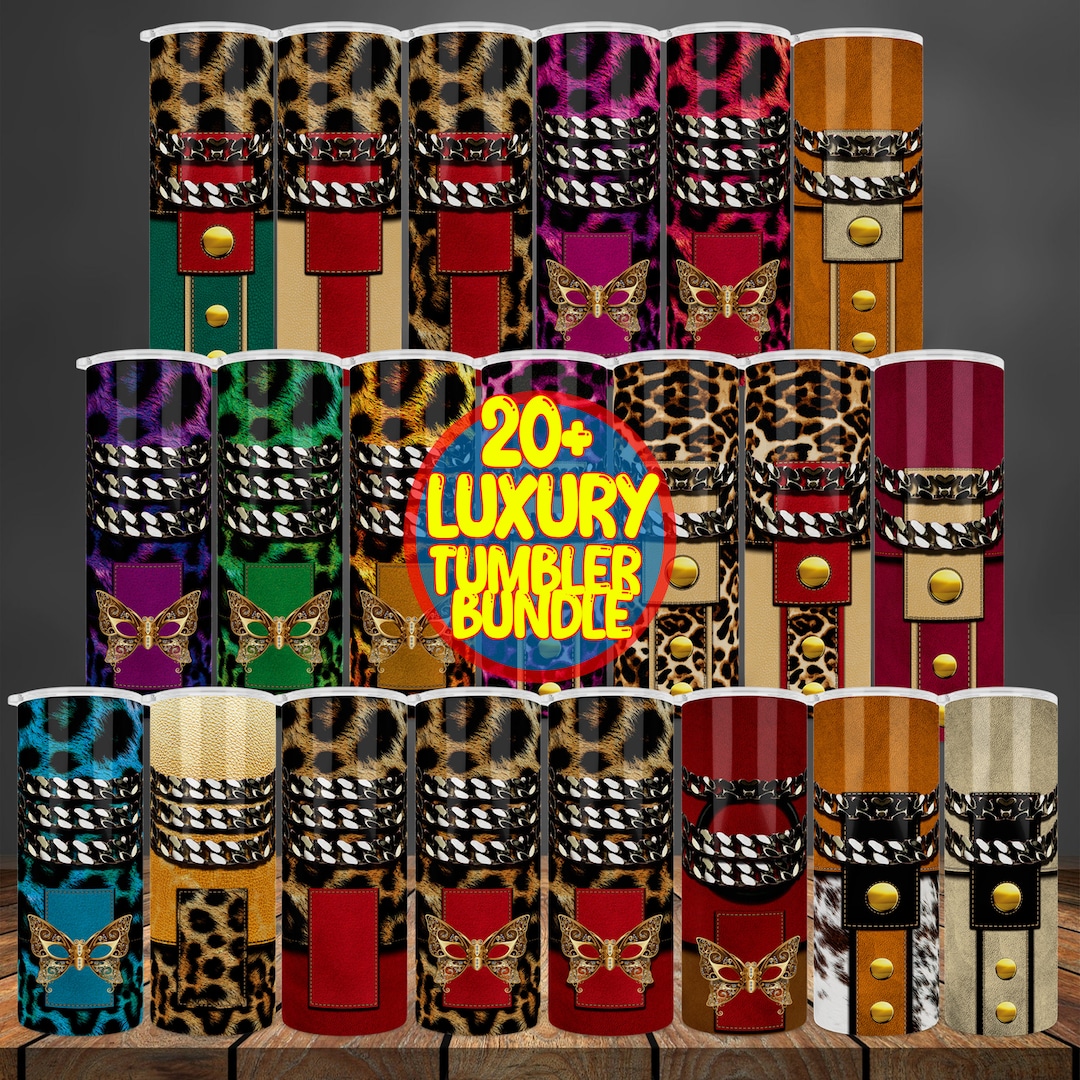 Luxury Designer Bag Tumbler Wrap: Leather Purse Sublimation (PNG ...