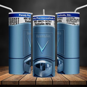 Giant Inhaler 20oz Tumbler Wrap, Funny Big Asthma Inhaler Tumbler PNG ...