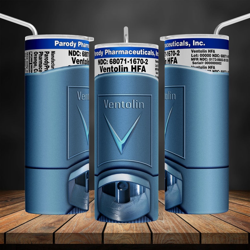 Giant Inhaler 20oz Tumbler Wrap, Funny Big Asthma Inhaler Tumbler PNG ...