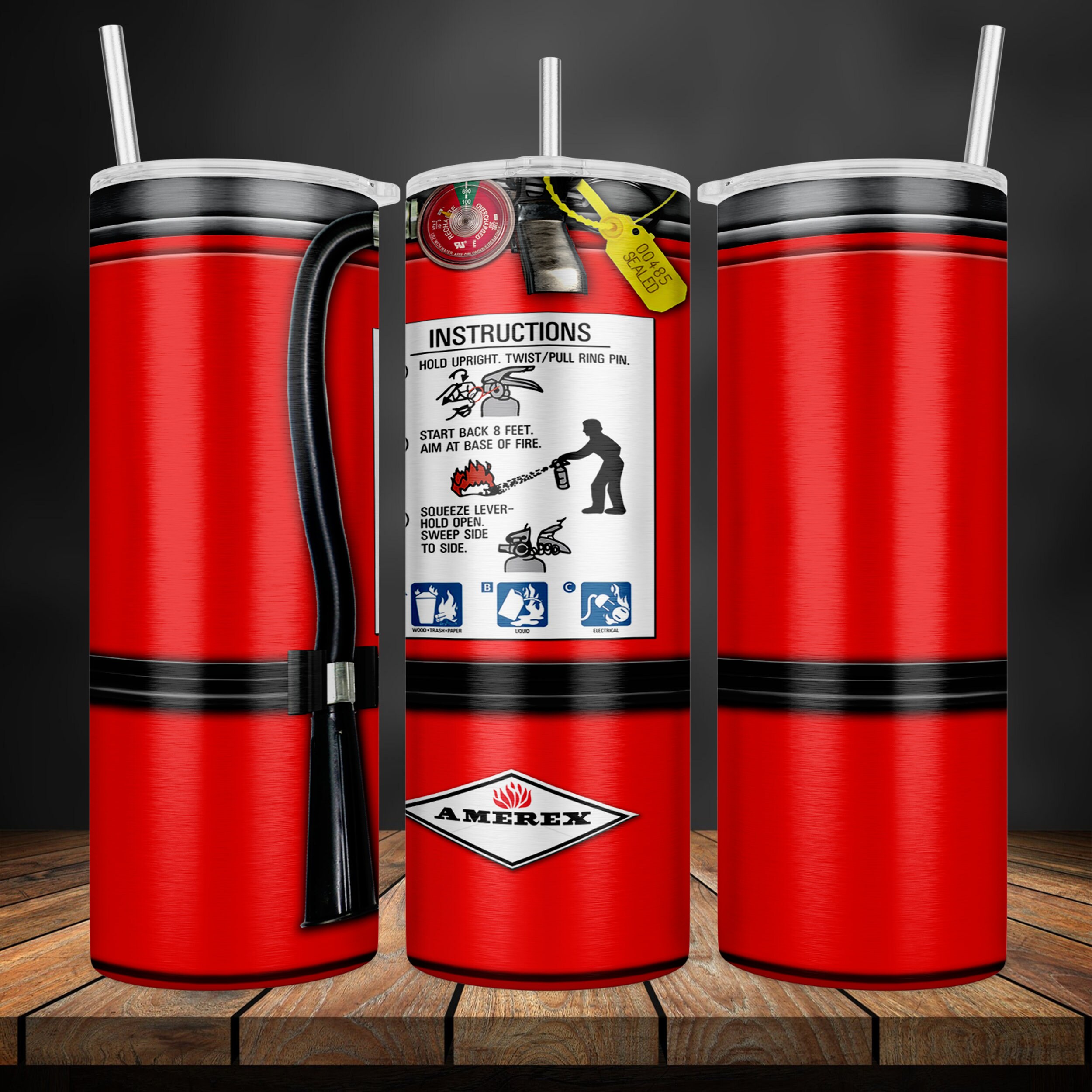 Fire Extinguisher Tumbler Wrap PNG: Firefighter Dad Gift (digital ...