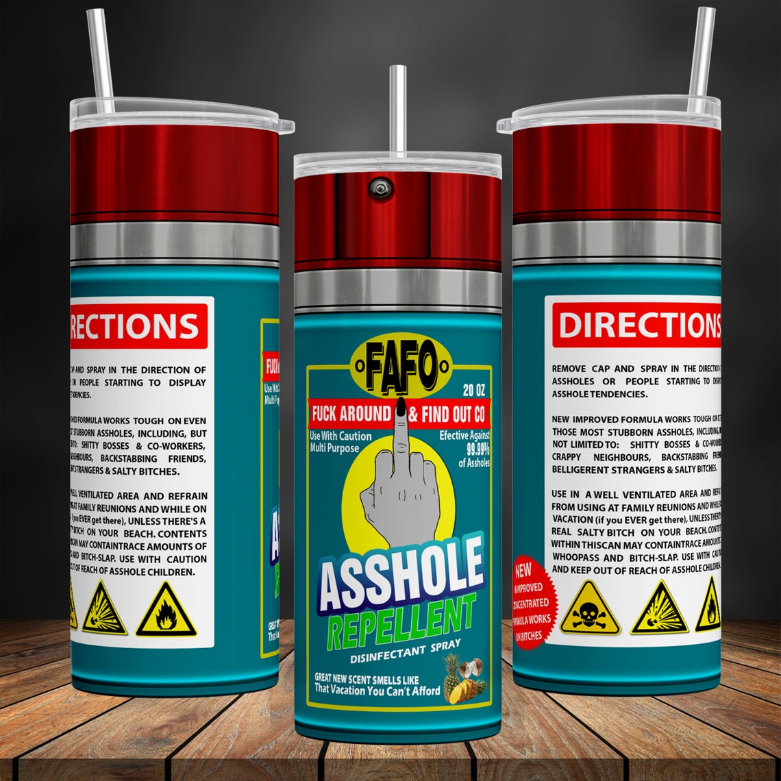 Asshole Repellent Spray Tumbler Wrap Png, F*ck off Spray Tumbler Wrap ...