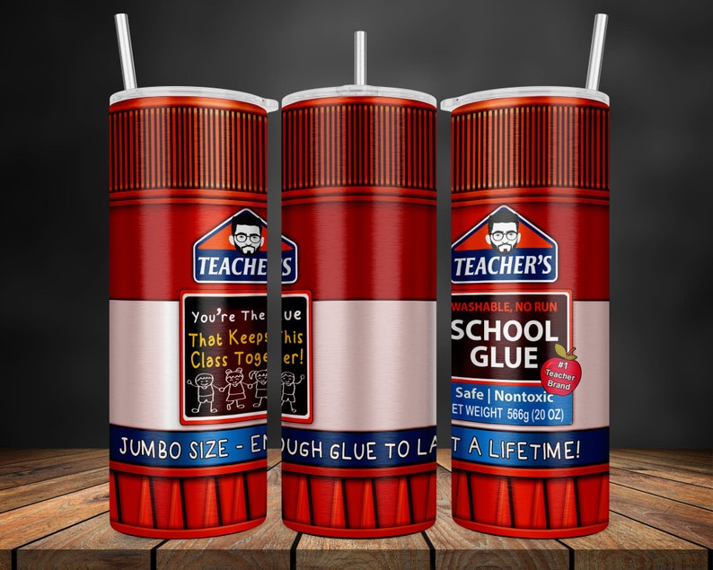 Funny Glue Stick Teacher 20oz Tumbler Wrap PNG (digital File) - Etsy