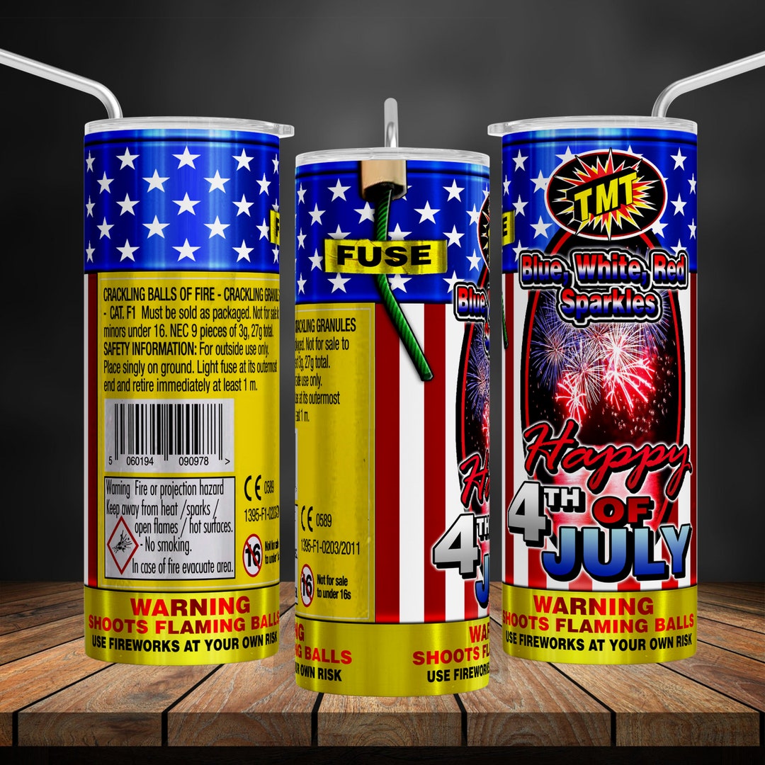 Fireworks 20oz Tumbler Wrap, Celebration Fireworks PNG, 4th of July PNG ...