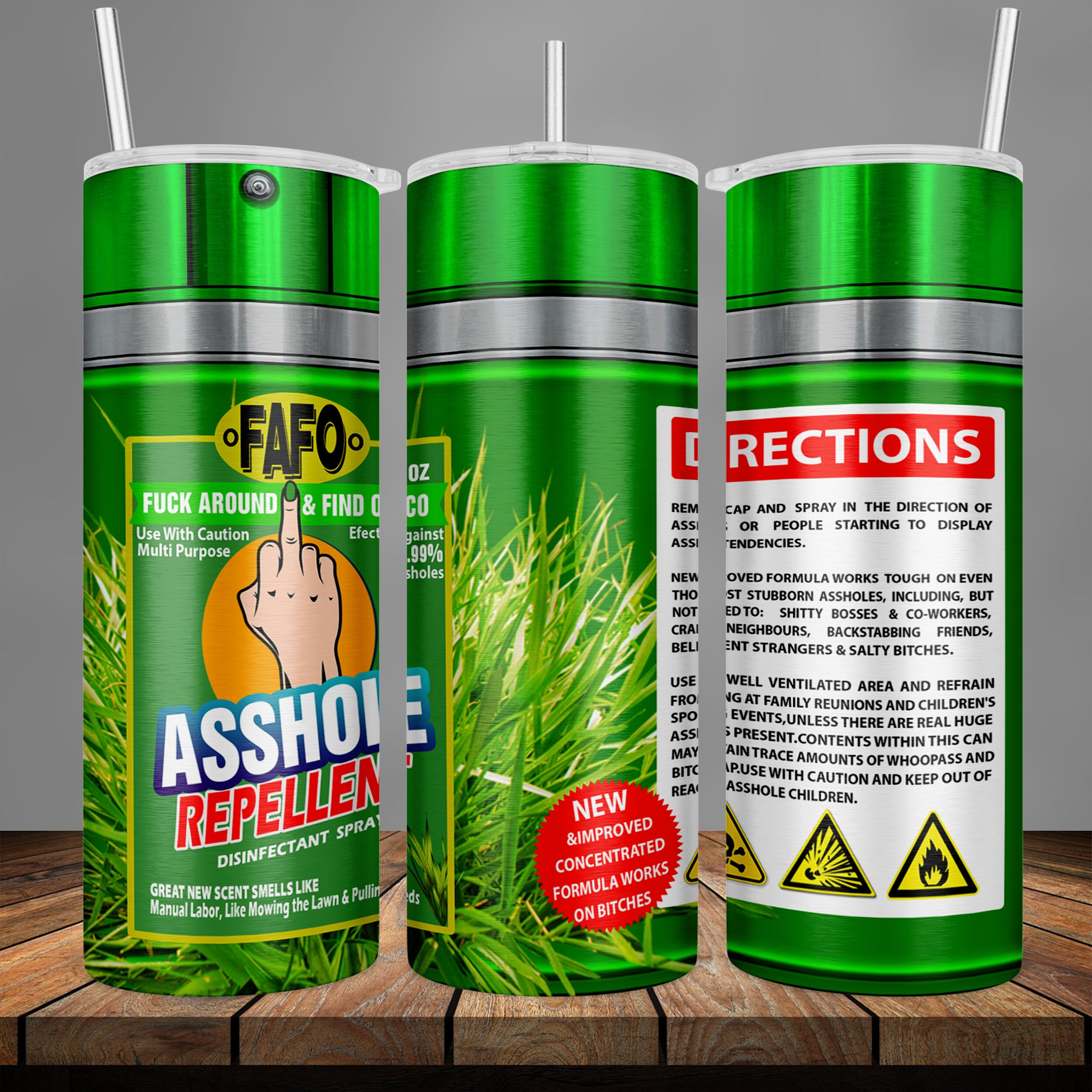 Asshole Repellent Spray Tumbler Wrap Png, Fck off Spray Tumbler Wrap ...