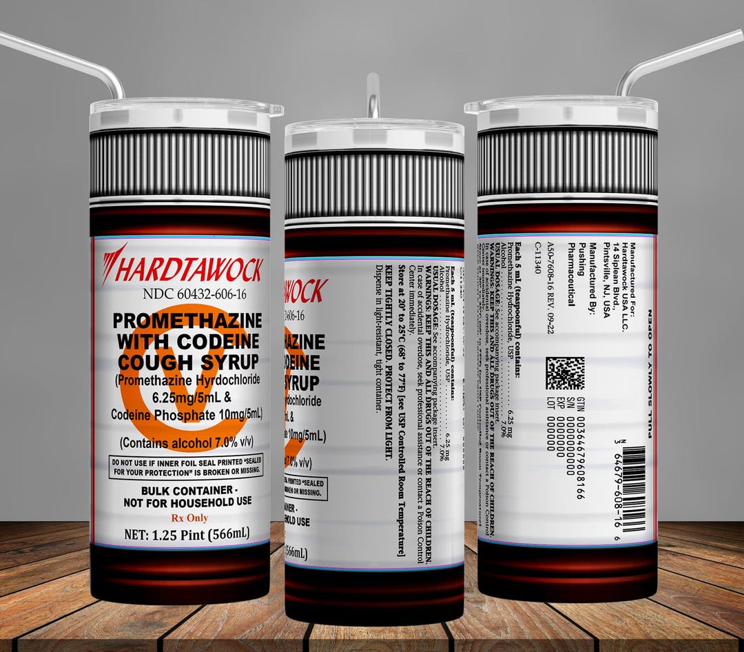 Promethazine Codeine 20 Oz Tumbler Wrap, Funny Cough Syrup 20oz Tumbler ...