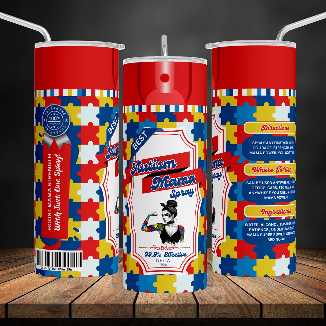 Autism Mama Spray Tumbler Wrap, Sublimation Design (digital Download ...