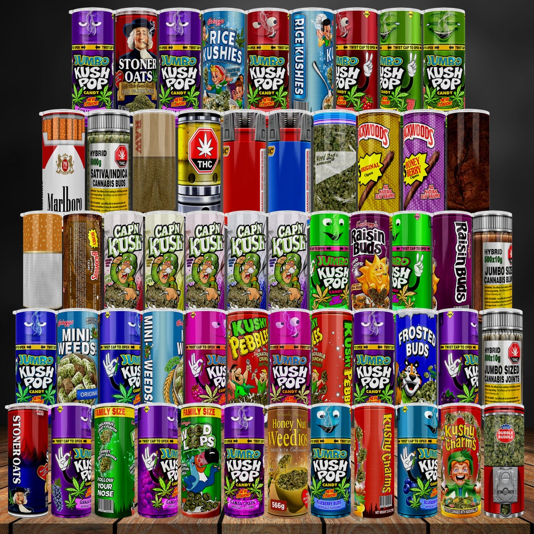 420 Weed Cereal Bundle, 420 Weed 20oz Tumbler Wraps Bundle, Kush Candy ...