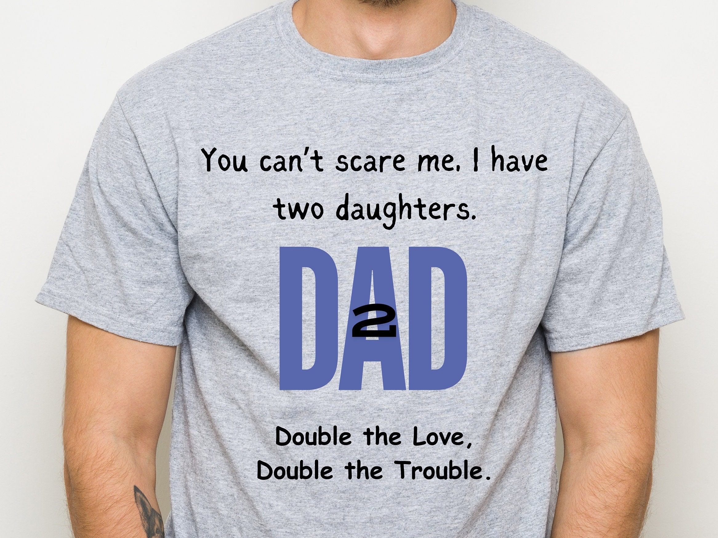Retro Dad PNG Dad Two Daughters Png Funny Dad Png Father's Day Gift ...