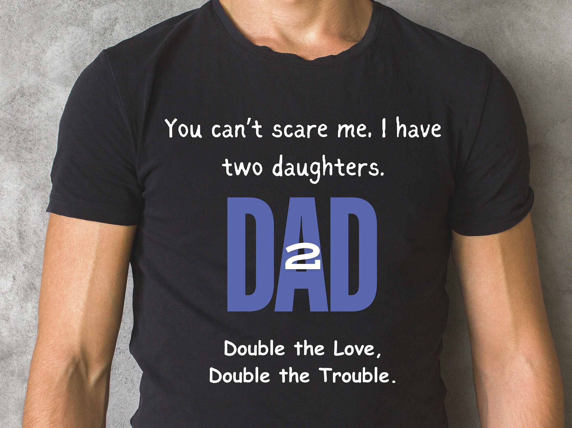 Retro Dad PNG Dad Two Daughters Png Funny Dad Png Father's Day Gift ...