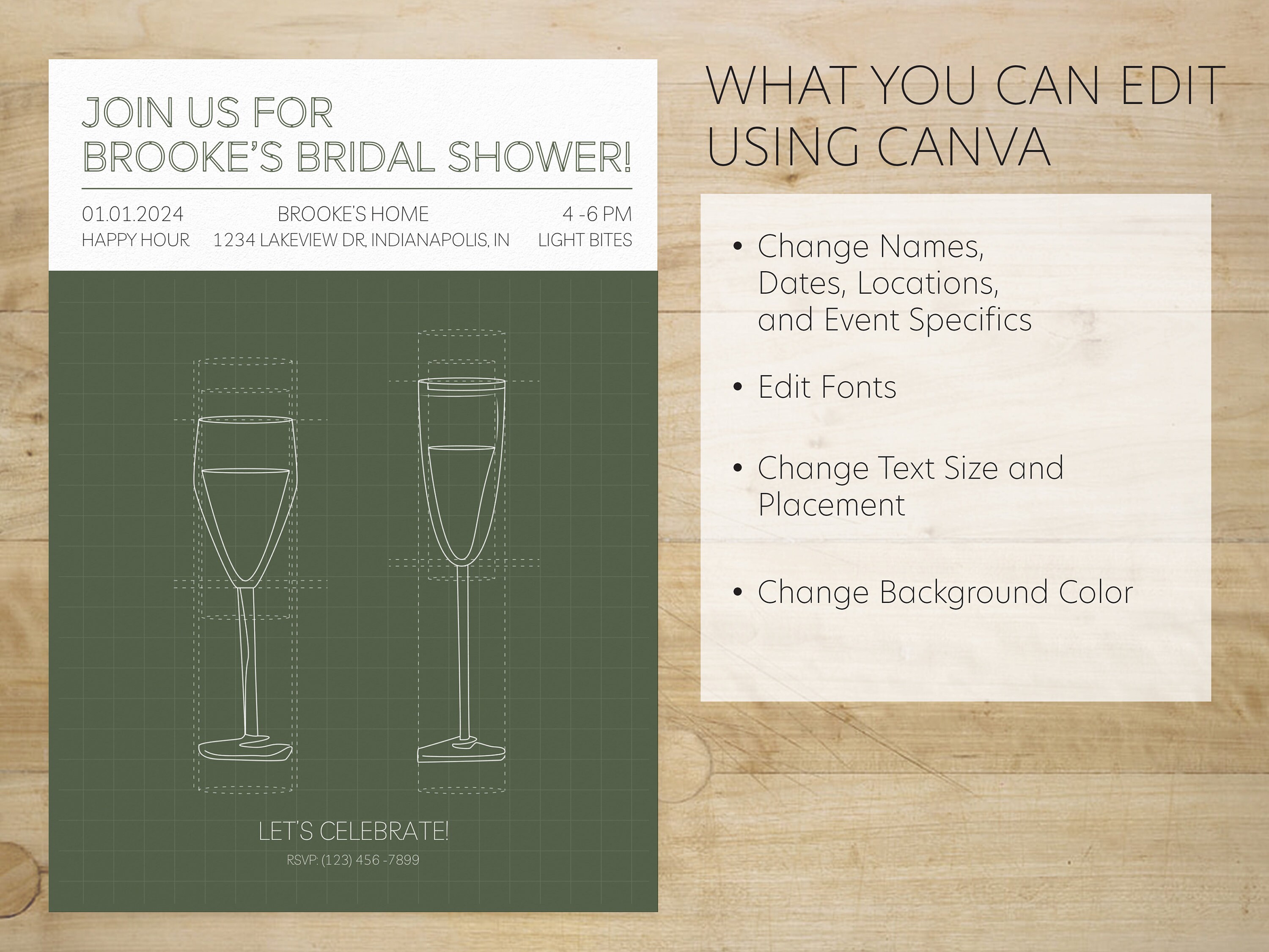 Grid Invitation - Editable 5x7 With Canva - Etsy