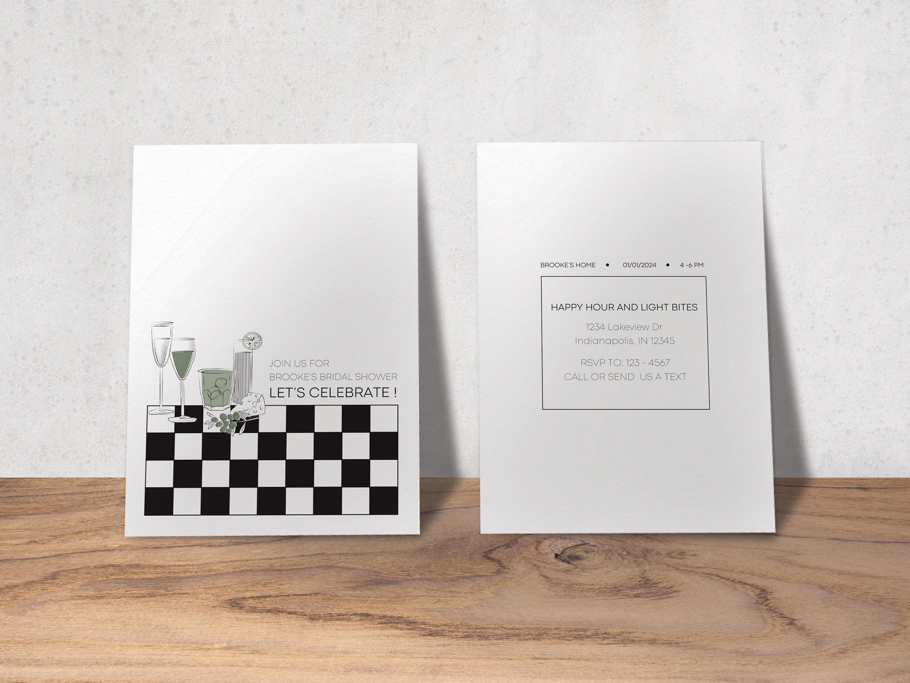 Checkerboard Invitation - Editable 5x7 With Canva - Etsy