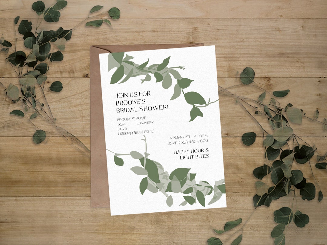 Vine Invitation - Editable 5x7 With Canva - Etsy
