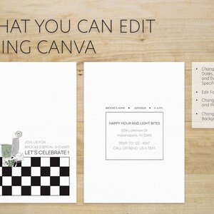 Checkerboard Invitation - Editable 5x7 With Canva - Etsy