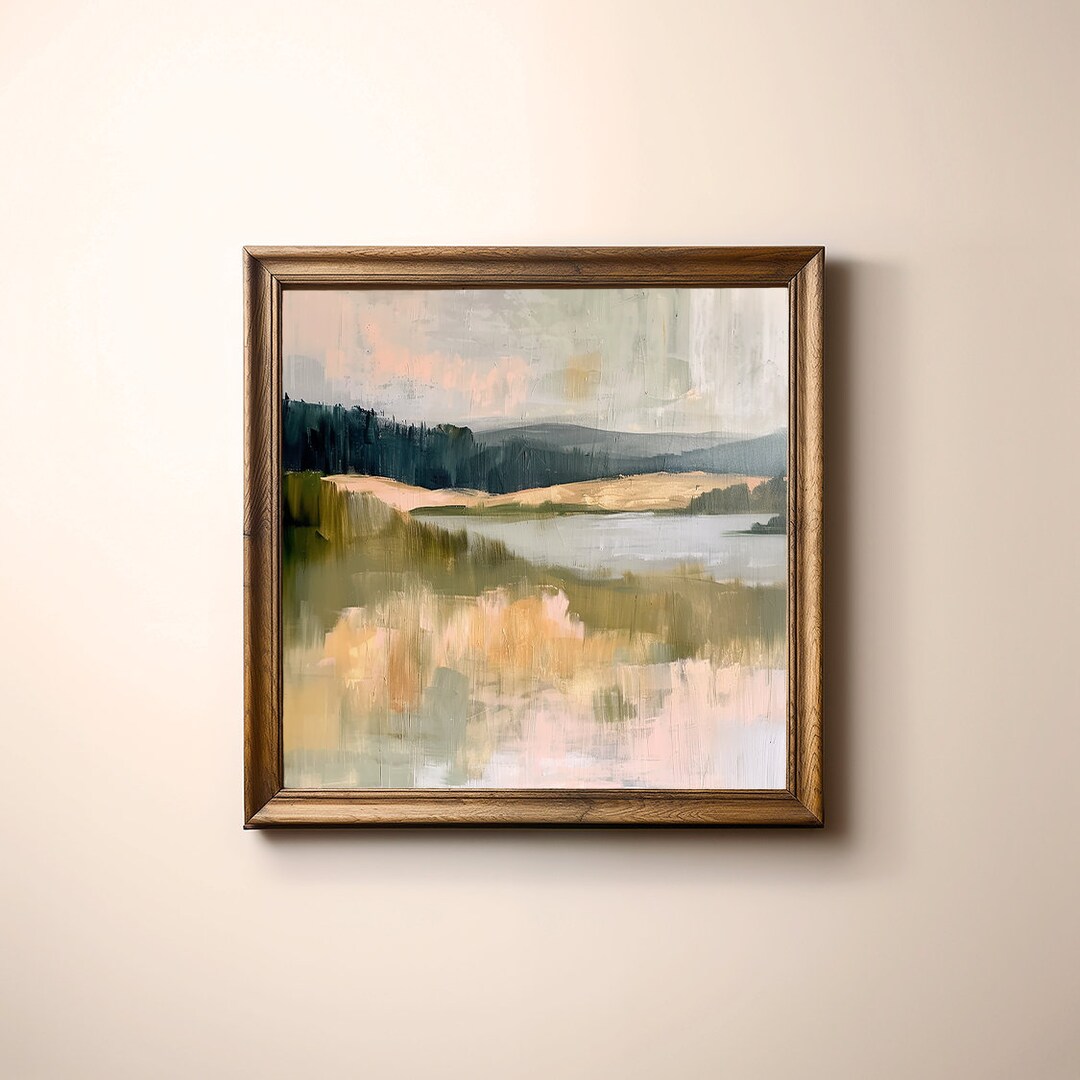 Foggy Bog Printable Nature Wall Art Dreamlike Oil Painting Aesthetic ...