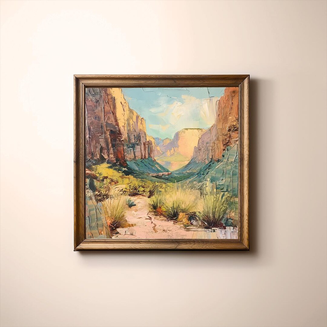Zion National Park Printable Wall Art Dreamlike Oil Painting Aesthetic ...