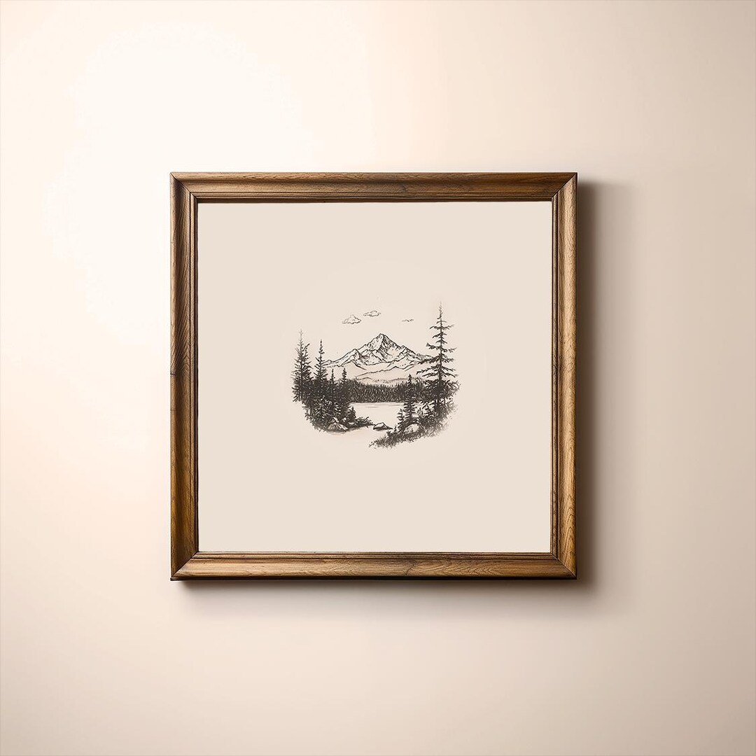 Mt Rainier | Sketch Art | Aesthetic Pencil Sketch AI Artwork - Etsy