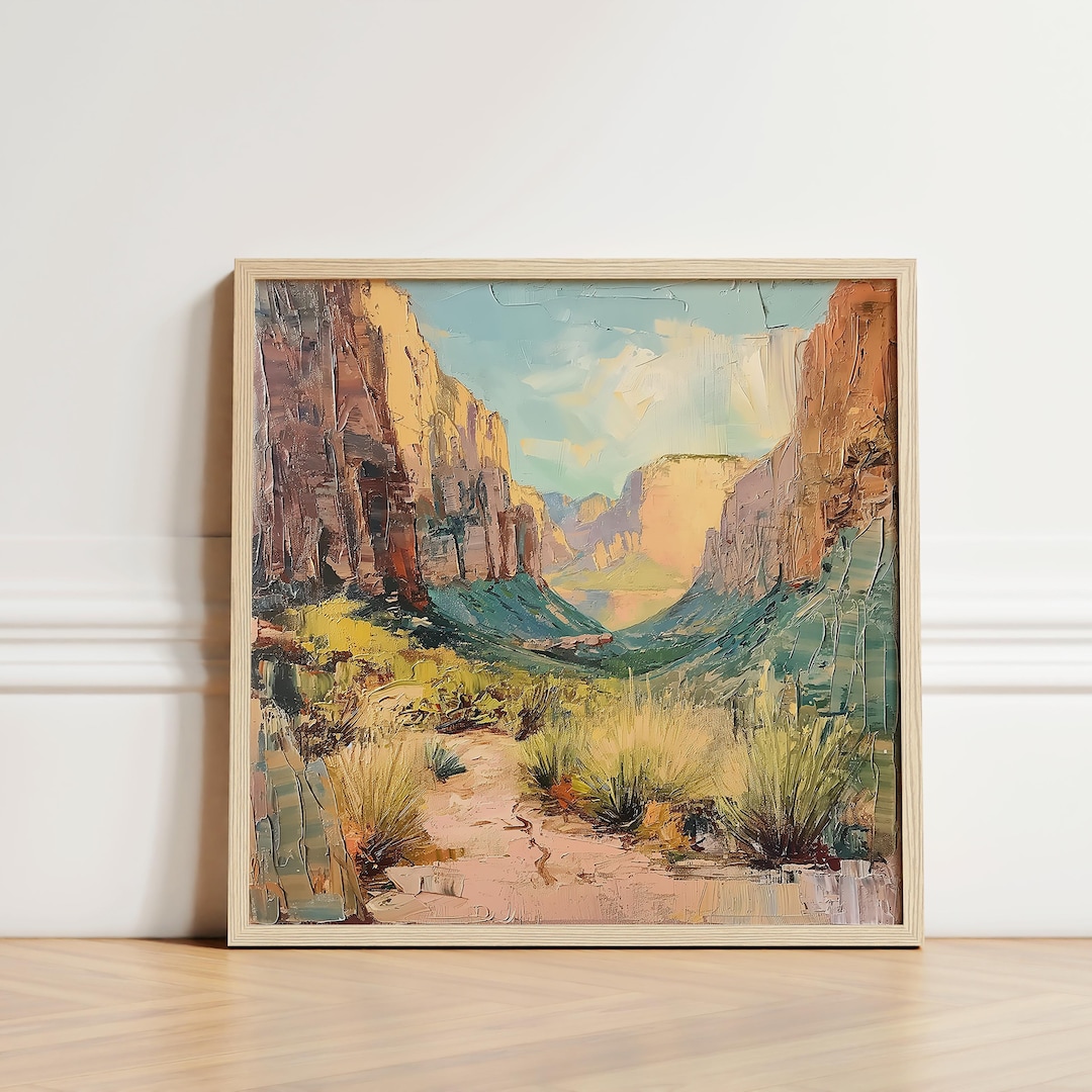 Zion National Park | Printable Wall Art | Dreamlike Oil Painting ...