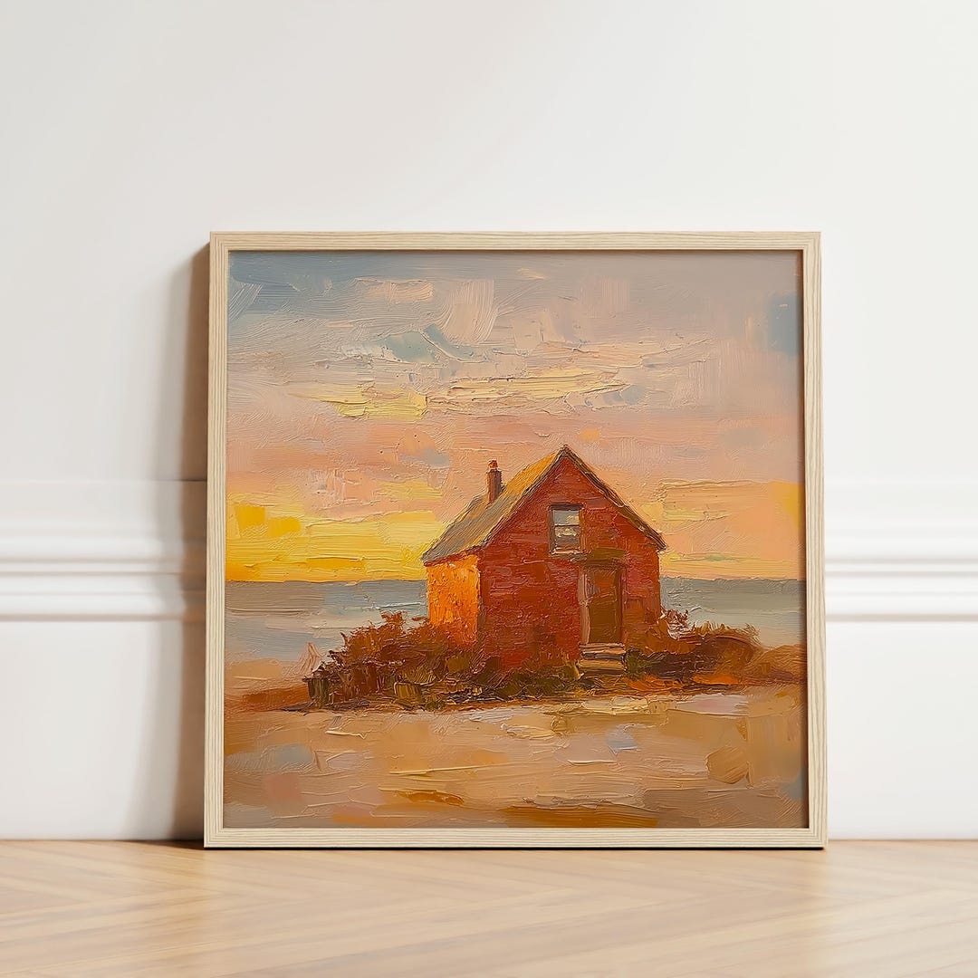 Red Brick House | Printable Wall Art | Dreamlike Oil Painting Aesthetic ...