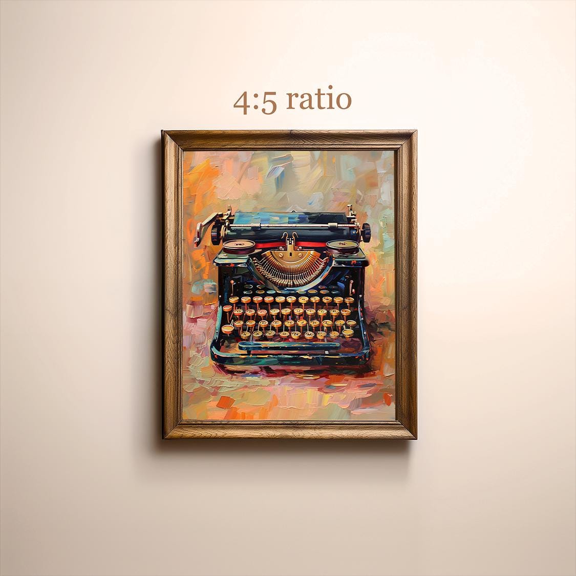 Vintage Black Typewriter | Printable Wall Art | Dreamlike Oil Painting ...