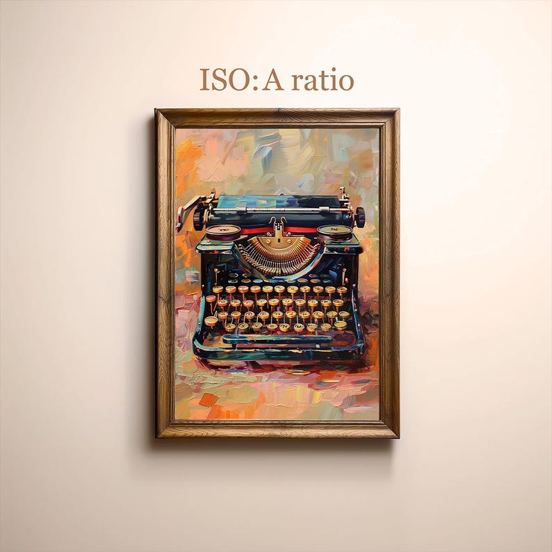 Vintage Black Typewriter | Printable Wall Art | Dreamlike Oil Painting ...