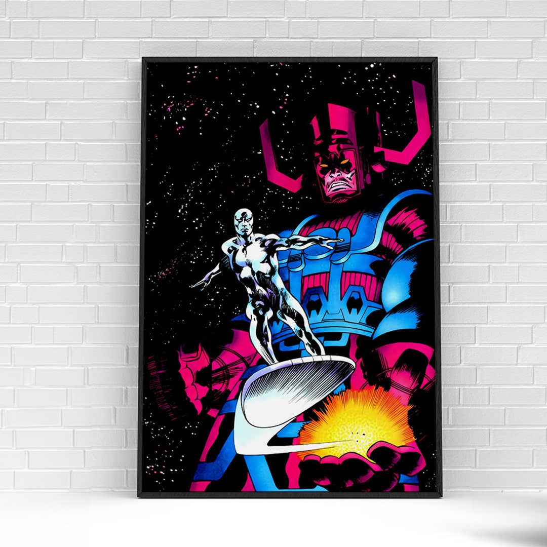 Galactus Silver Surfer Hand Vintage Comicbook Reprint Poster, Poster ...