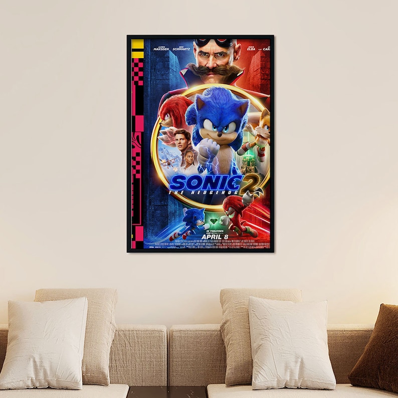 New Sonic the Hedgehog 2 Movie Poster, Poster Art, High Quality Canvas ...