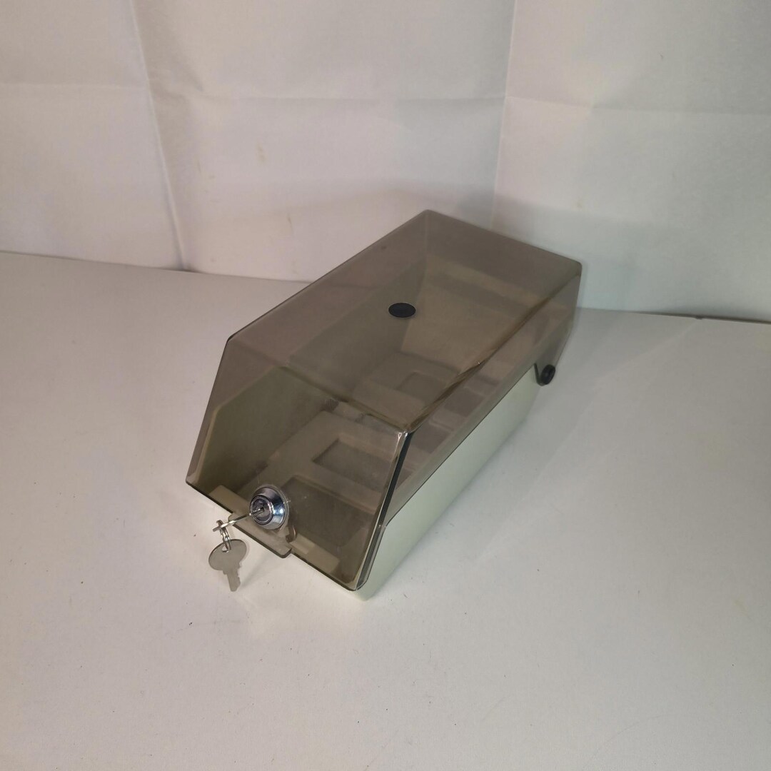 Vintage Floppy Disc Flip Top Storage Box With Key and Dividers - Etsy