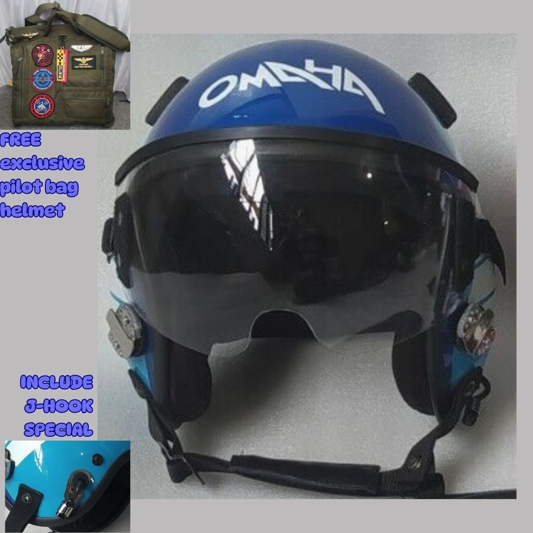 Top Gun Maverick HGU-55 blue Omaha Fighter Pilot Helmet Replica size: M ...
