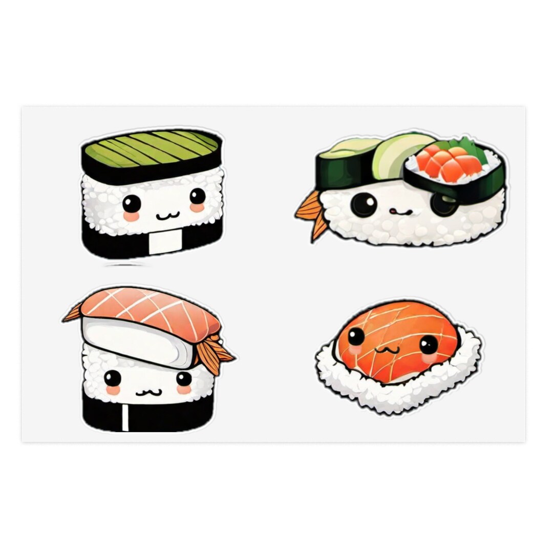 Cute Sushi Sticker Sheets 2 - Etsy
