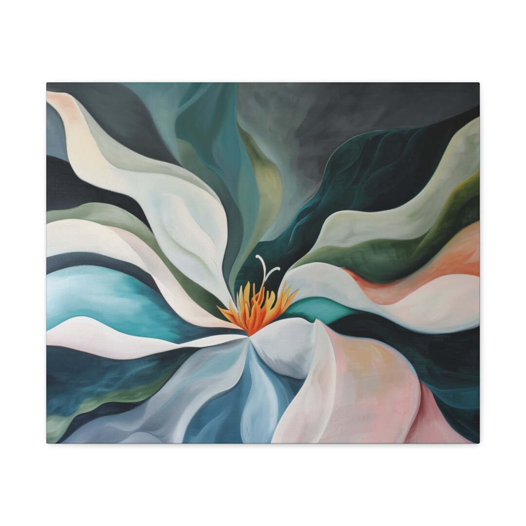 Georgia O'keeffe Inspired Flower Painting Botanical Floral Wall Art ...