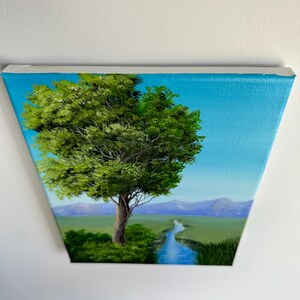 Original Tree and River Landscape Painting: 8x10 Acrylic Nature Art - Etsy