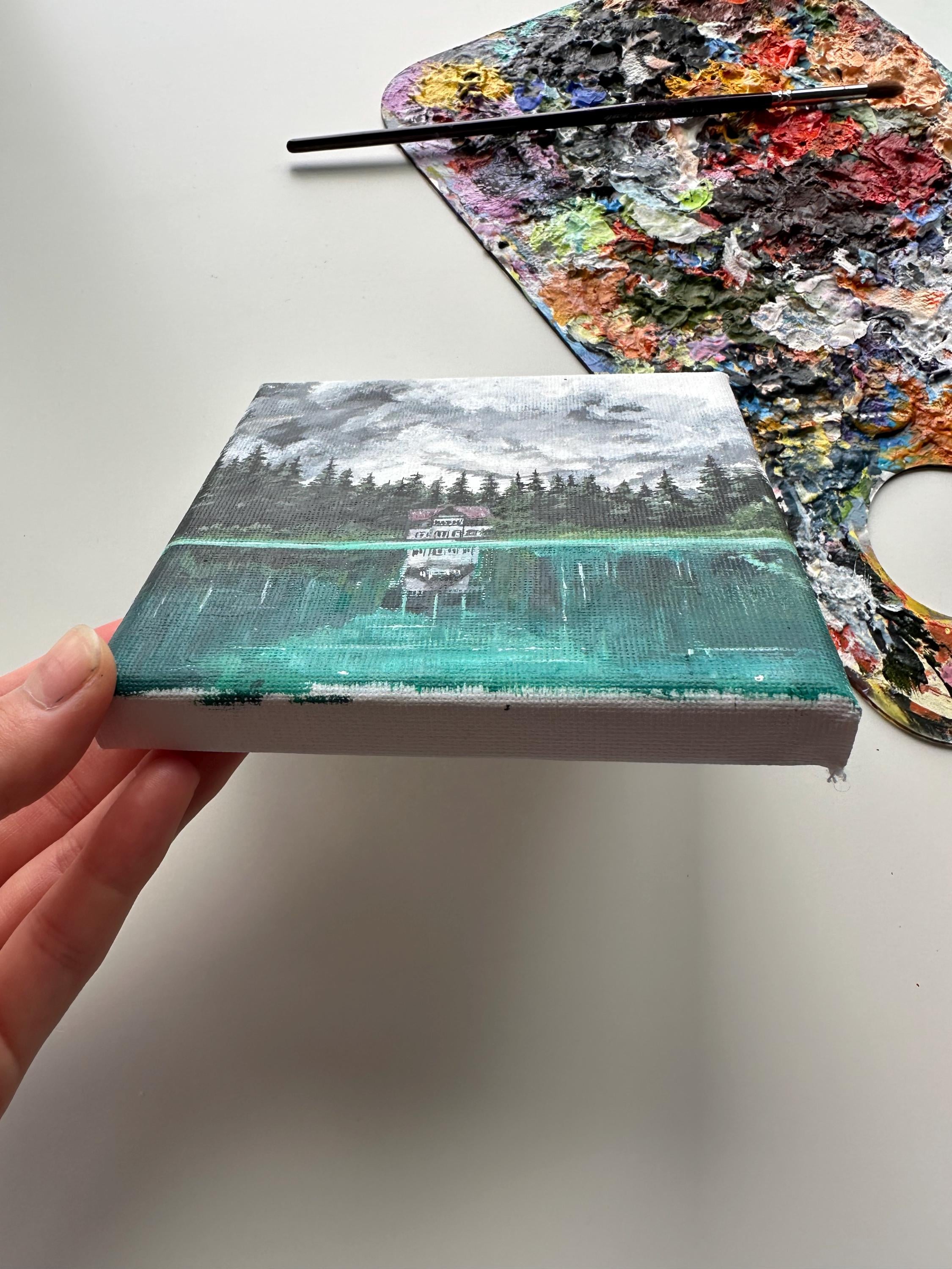 The Conjuring House-original Scary Forest Acrylic Painting on 5 X 5 ...