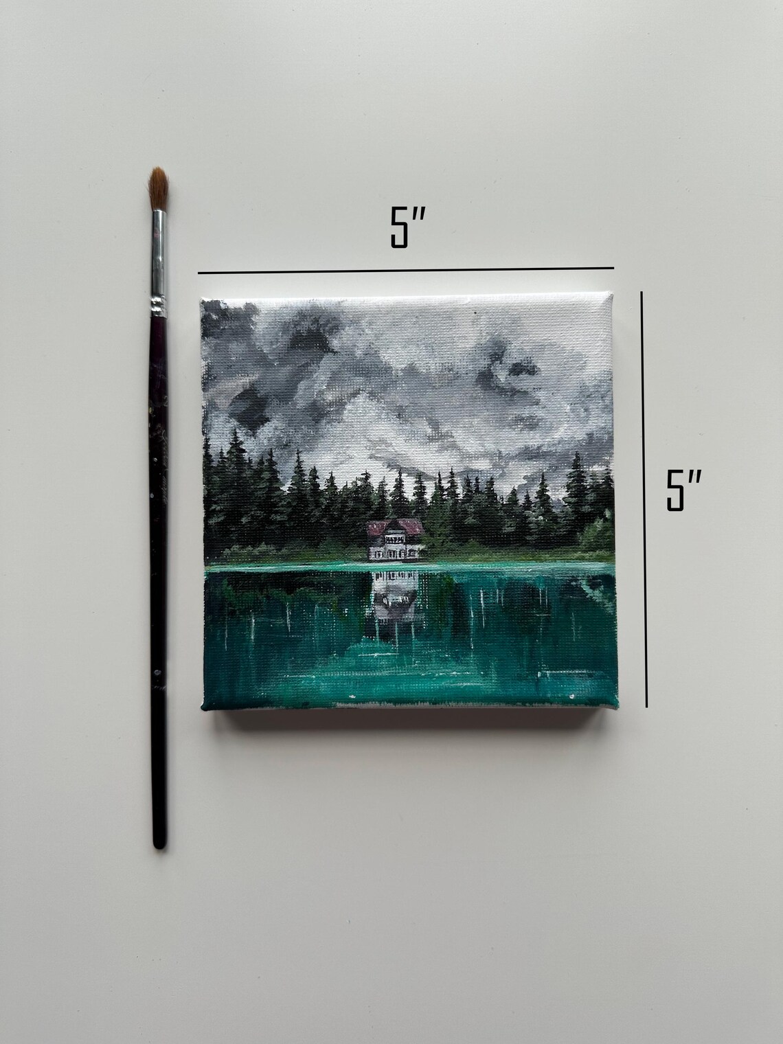 The Conjuring House-original Scary Forest Acrylic Painting on 5 X 5 ...