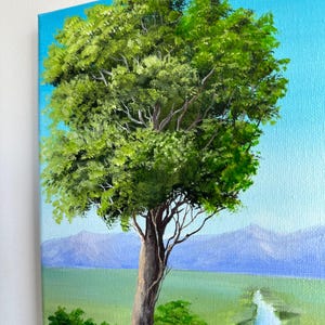 Original Tree and River Landscape Painting: 8x10 Acrylic Nature Art - Etsy