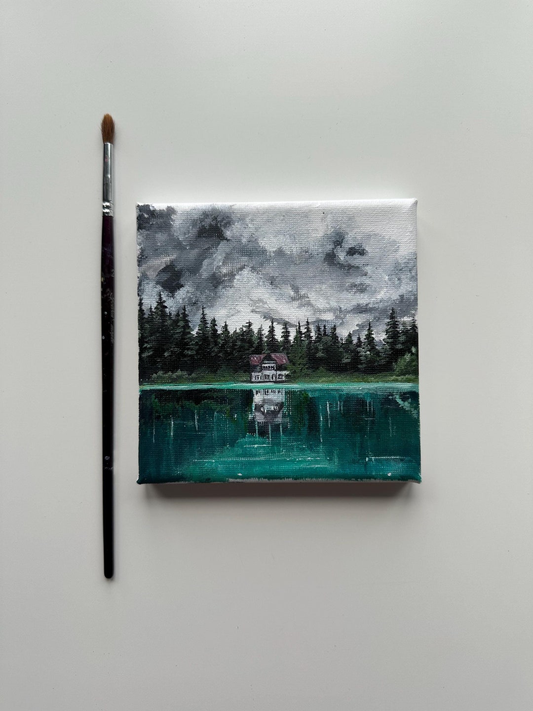The Conjuring House-original Scary Forest Acrylic Painting on 5 X 5 ...