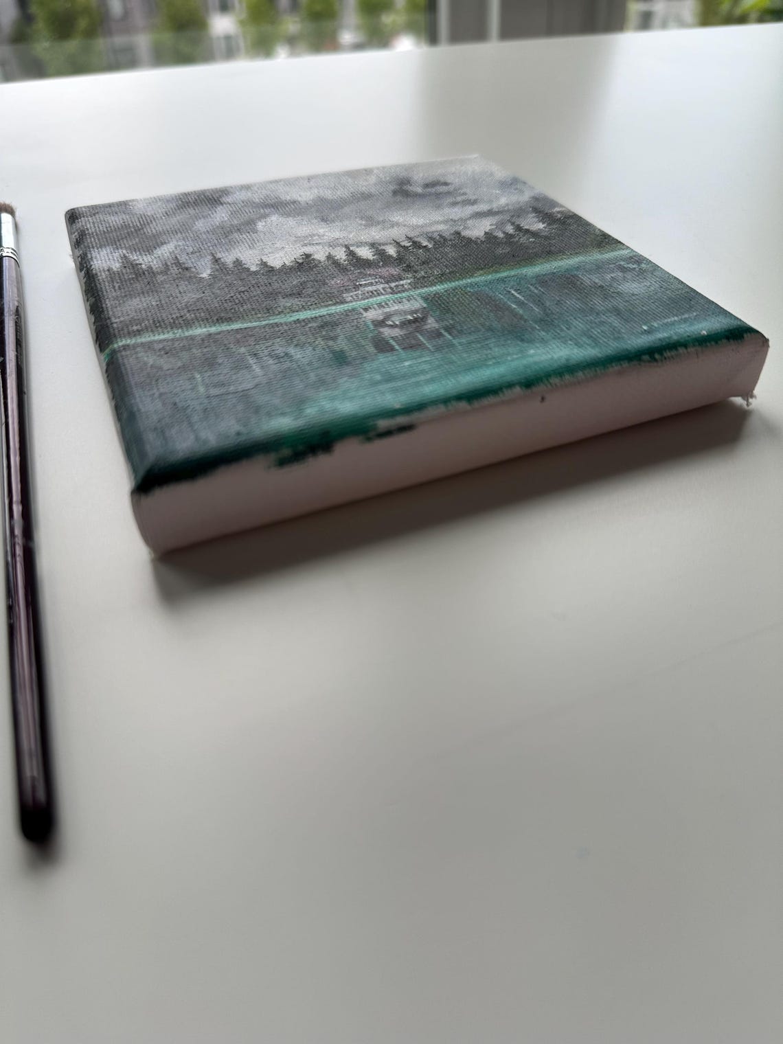 The Conjuring House-original Scary Forest Acrylic Painting on 5 X 5 ...