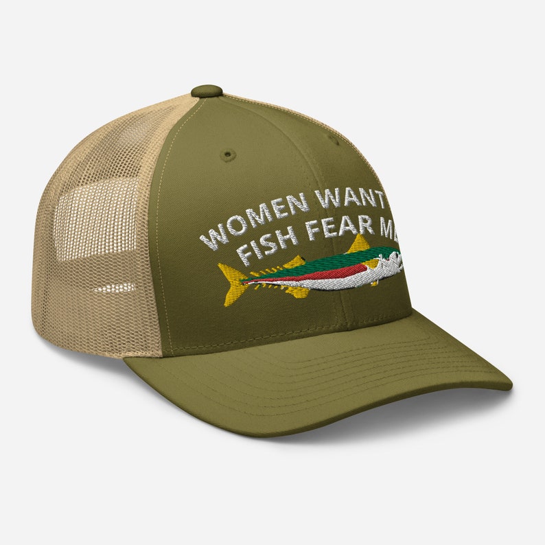 Fishing Gift Fly Fishing Hat Embroidery Trucker Cap Women Want Me Fish ...