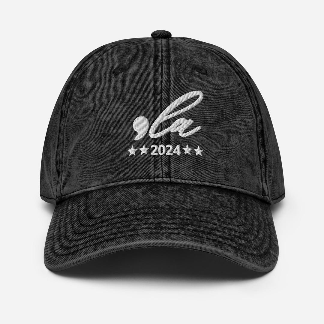 Kamala Harris Hat Embroidery Vintage Cotton Twill Vote Cap Comma La Hat ...