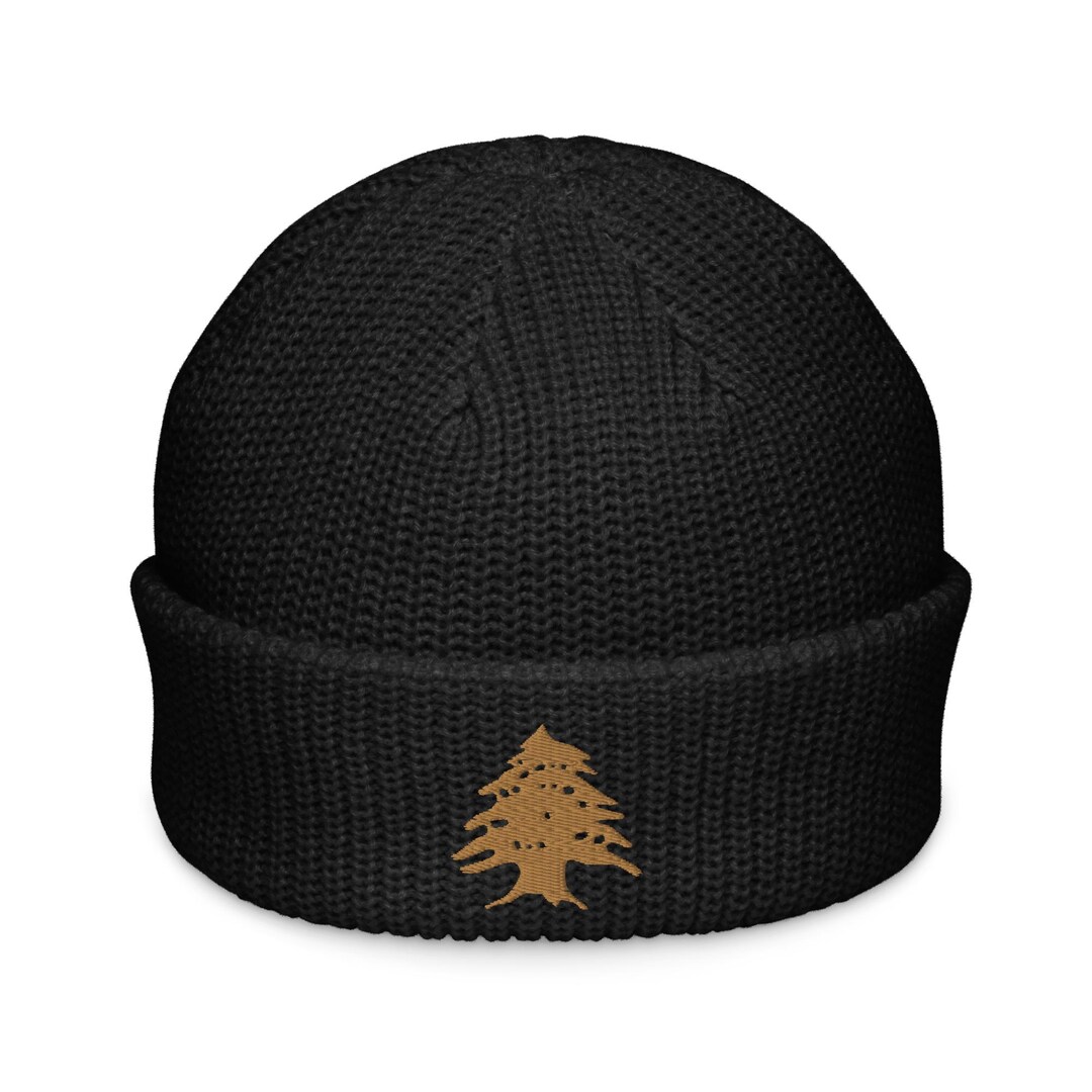 Lebanon Hat Tan Lebanese Cedar Tree Gift Embroidery Fisherman Beanie ...