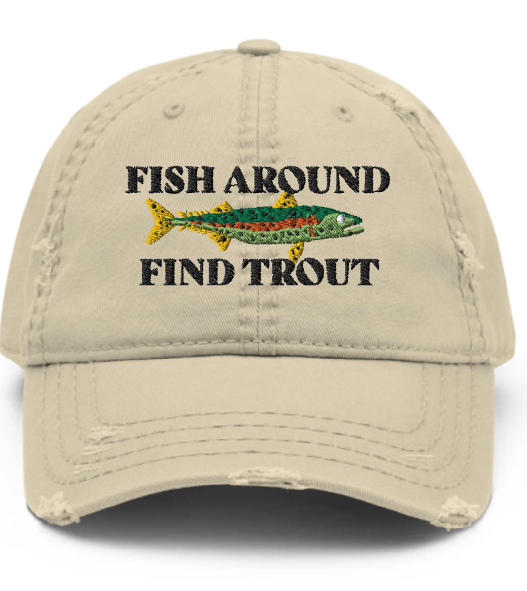 Trout Hat Fishing Hat Fishing Gift Fisherman Fly Fishing Cap Embroidery ...