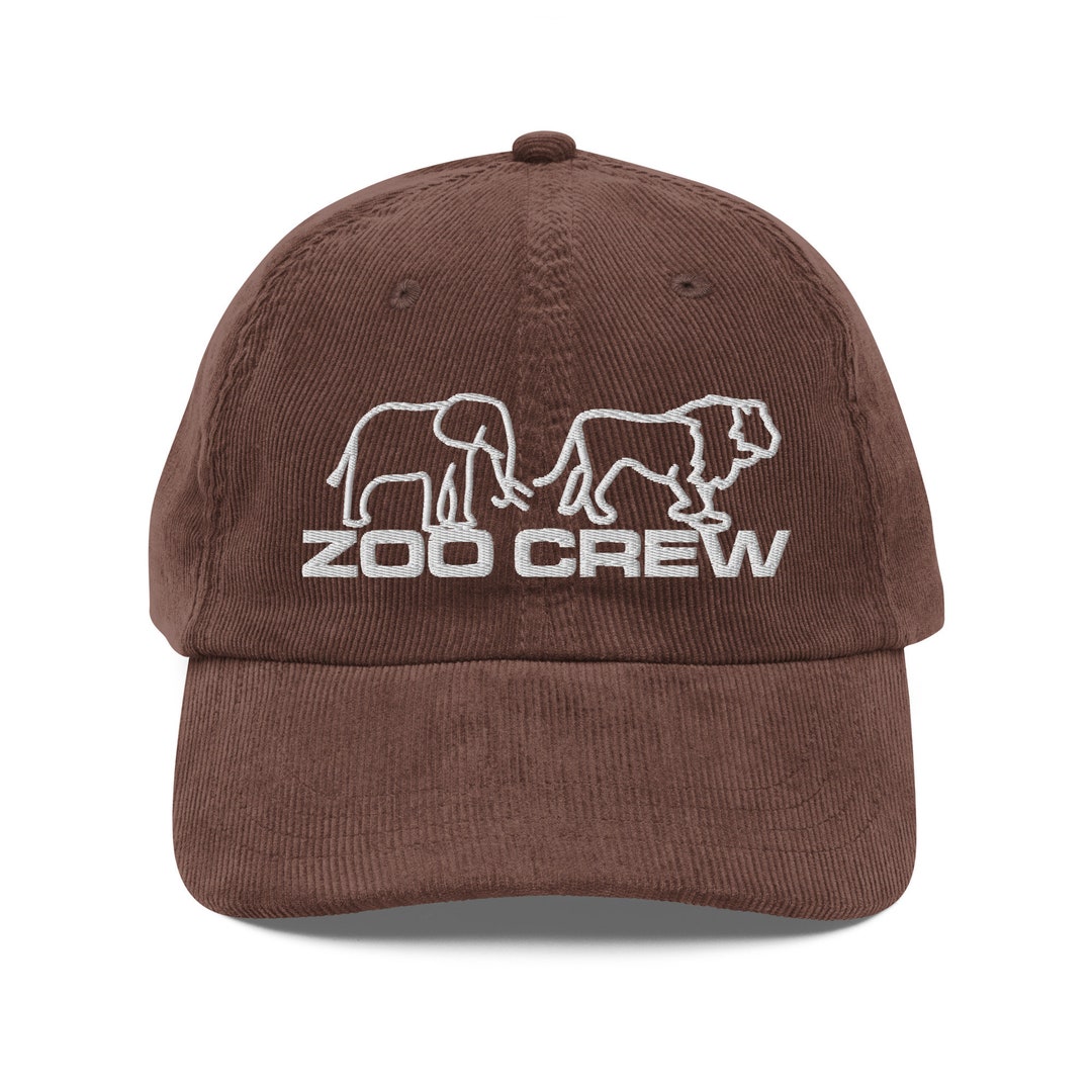 Zoo Crew Hat Embroidery Vintage Corduroy Cap Animal Keeper Hat Wild ...