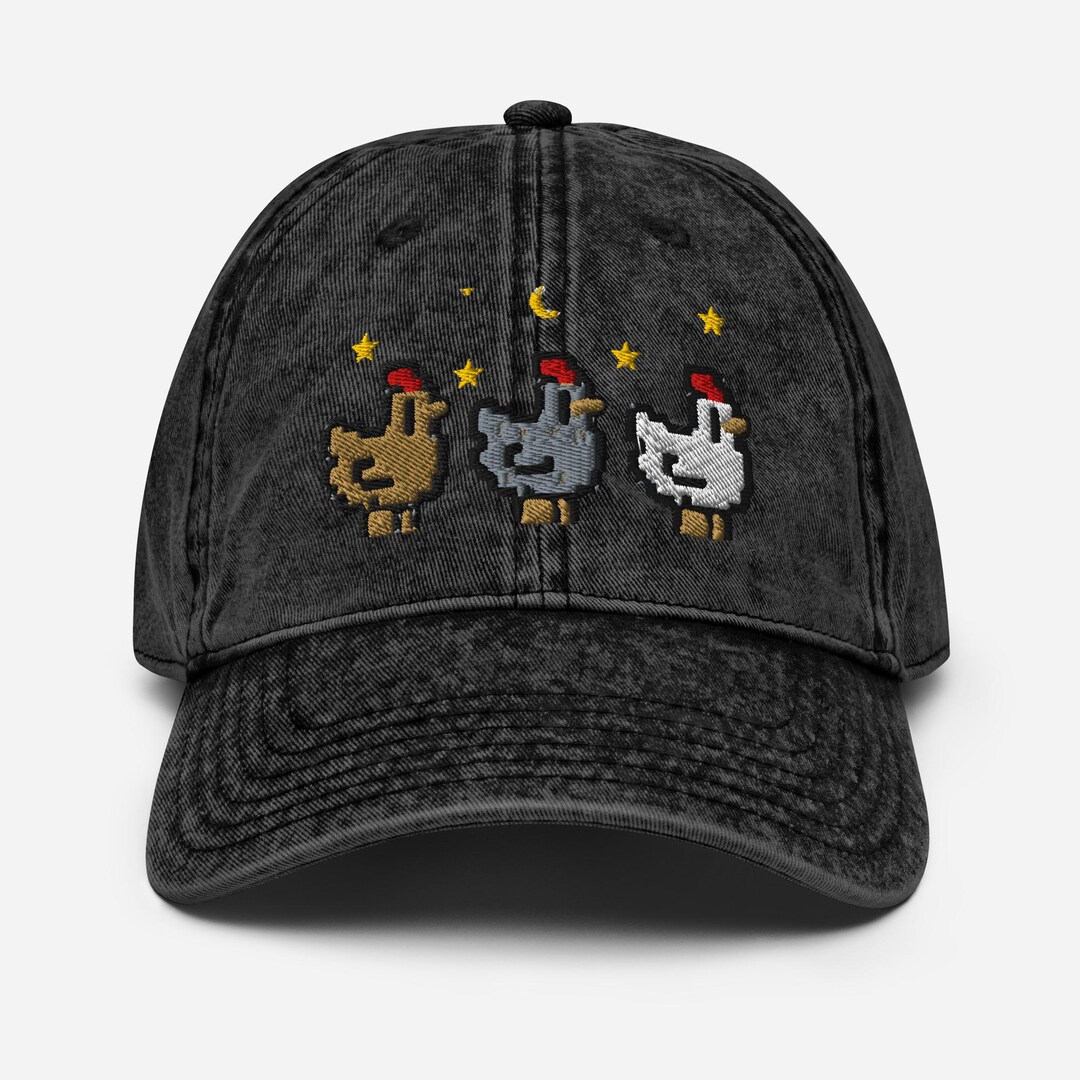 Stardew Valley Chicken Gaming Merch Embroidery Vintage Twill Cap Hat ...