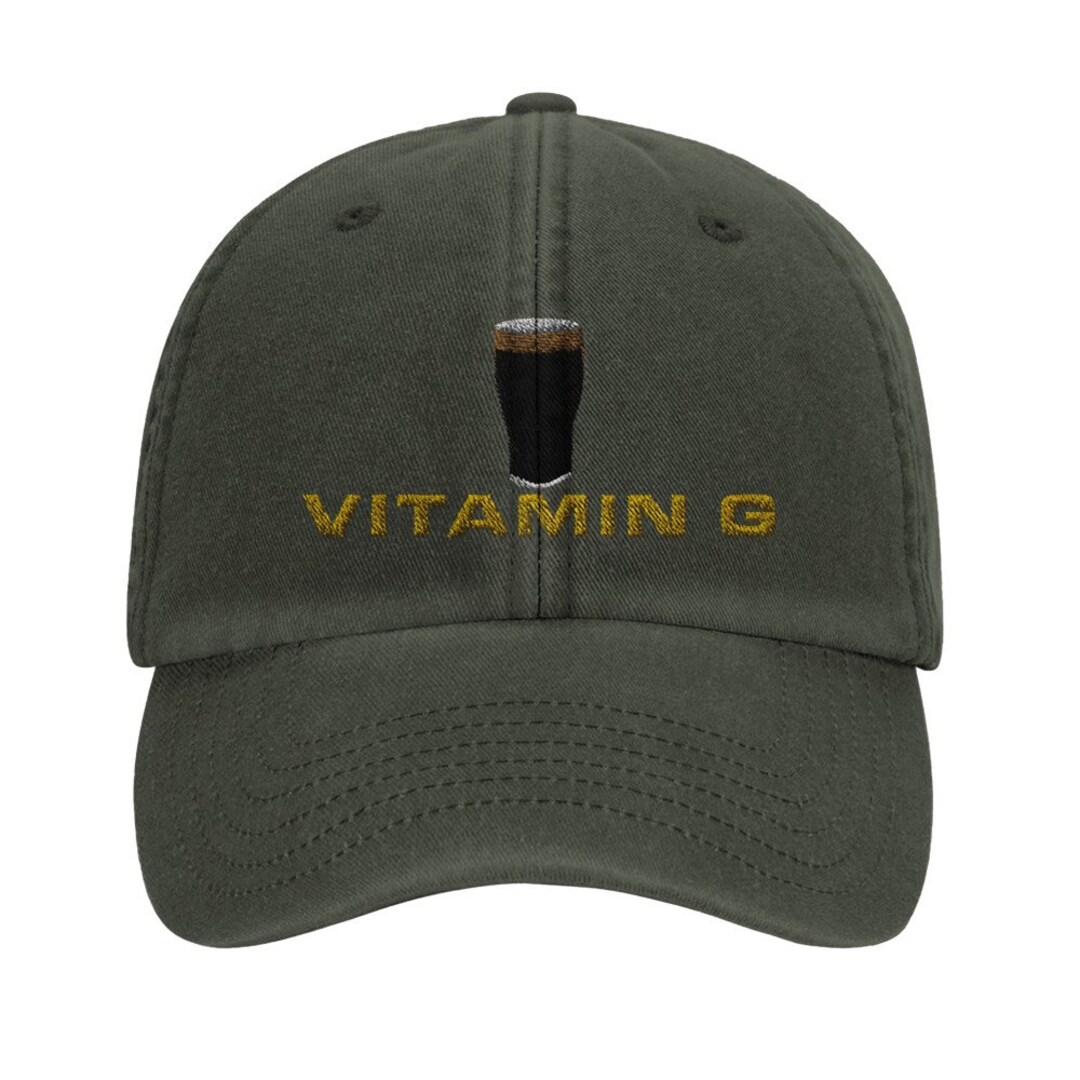 Vitamin G Guinness Pint Hat Embroidery Vintage Cotton Hat Irish ...