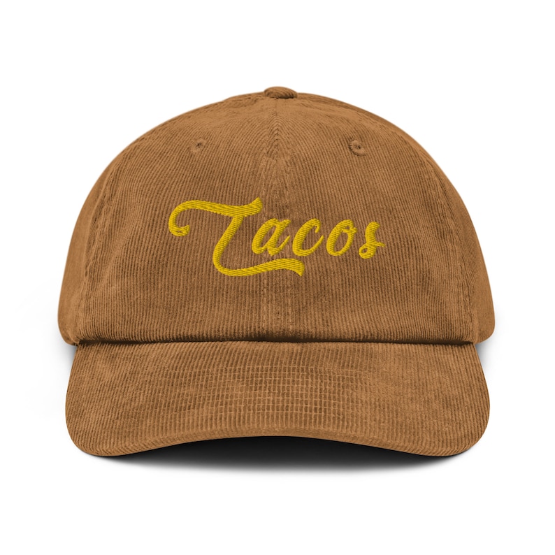 Tacos Hat Taco Foodie Gift Embroidery Vintage Corduroy Strapback Hat ...