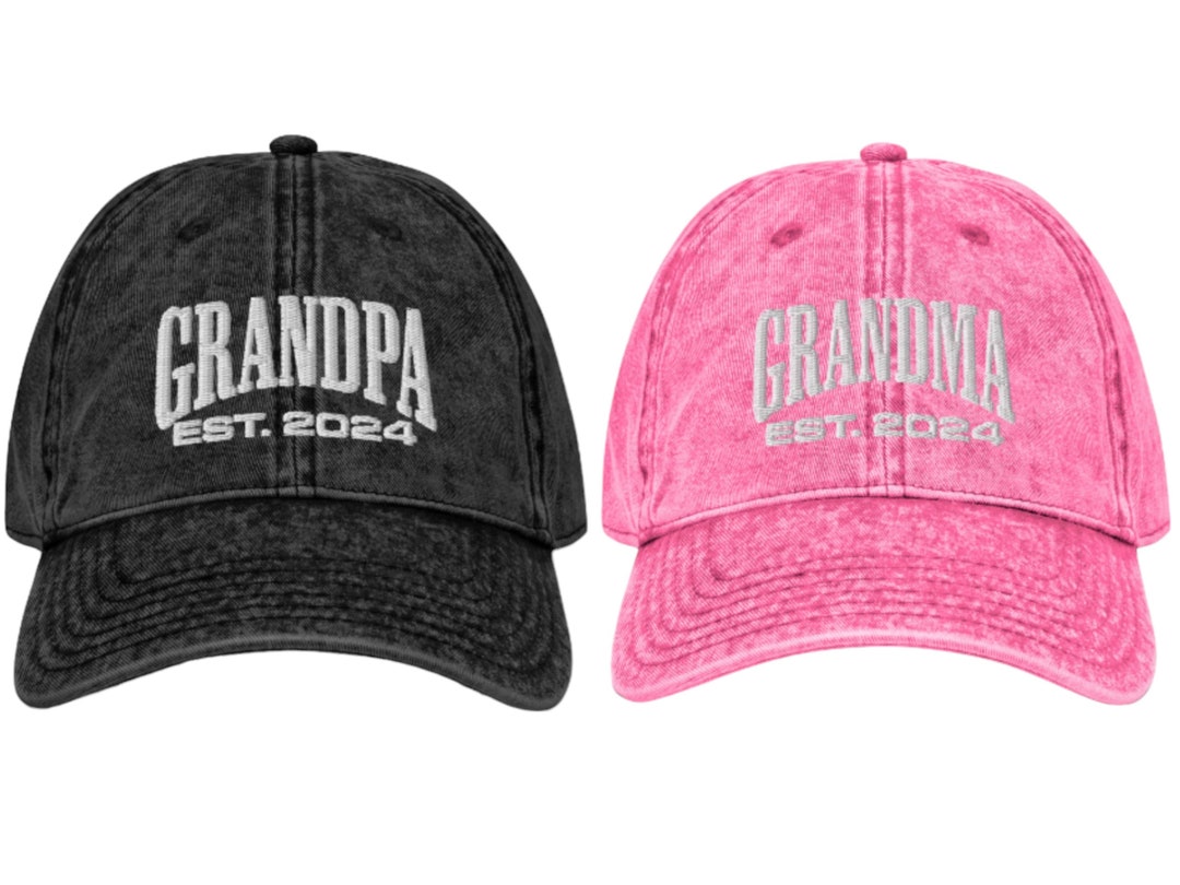 Grandpa Hat With Date Custom Embroidered Vintage Cotton Twill Cap Dad ...