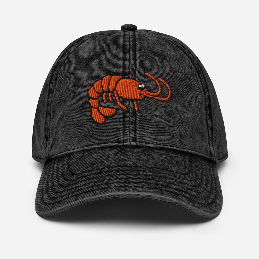 Shrimp Hat Prawn Ocean Fishing Cap Embroidery Vintage Twill Cap You're ...