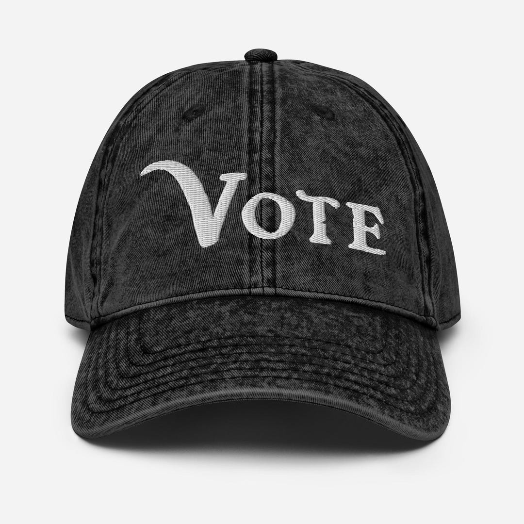 Vote Hand Embroidered Word Hat Custom Word Cap Hat Customizable ...