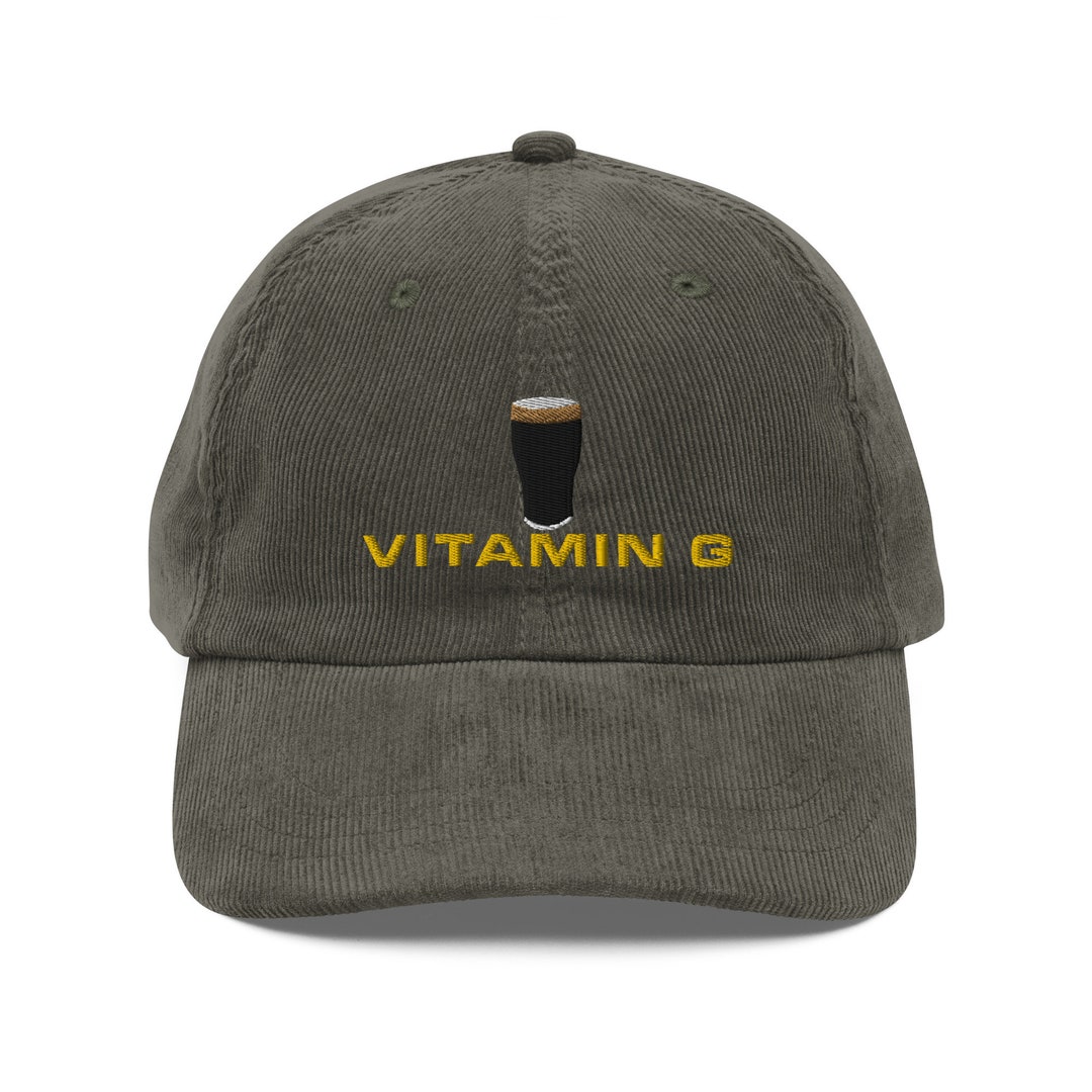 Vitamin G Guinness Pint Hat Embroidery Vintage Corduroy Cap Irish ...