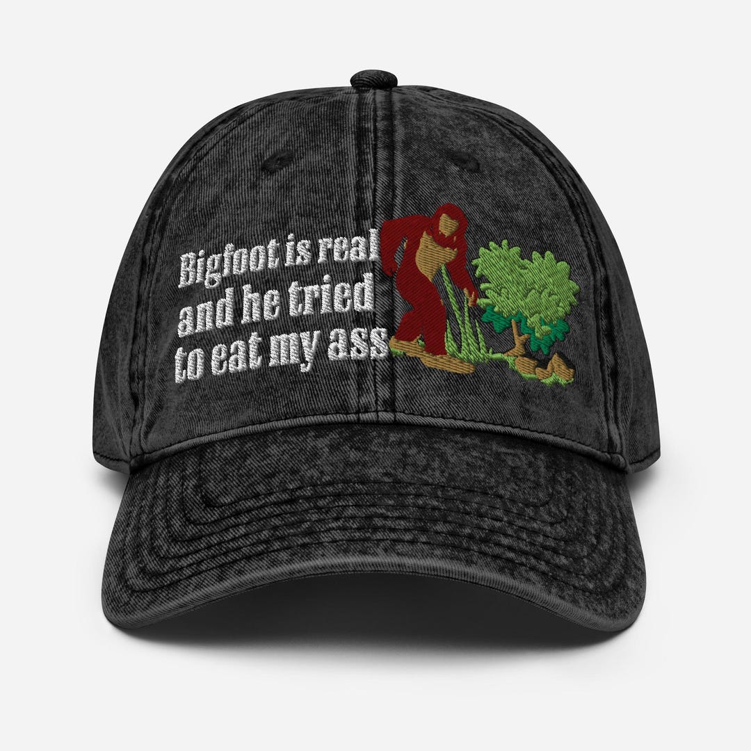 Bigfoot Hat Camping Sasquatch Embrace the Mystery Nature Big Foot is ...